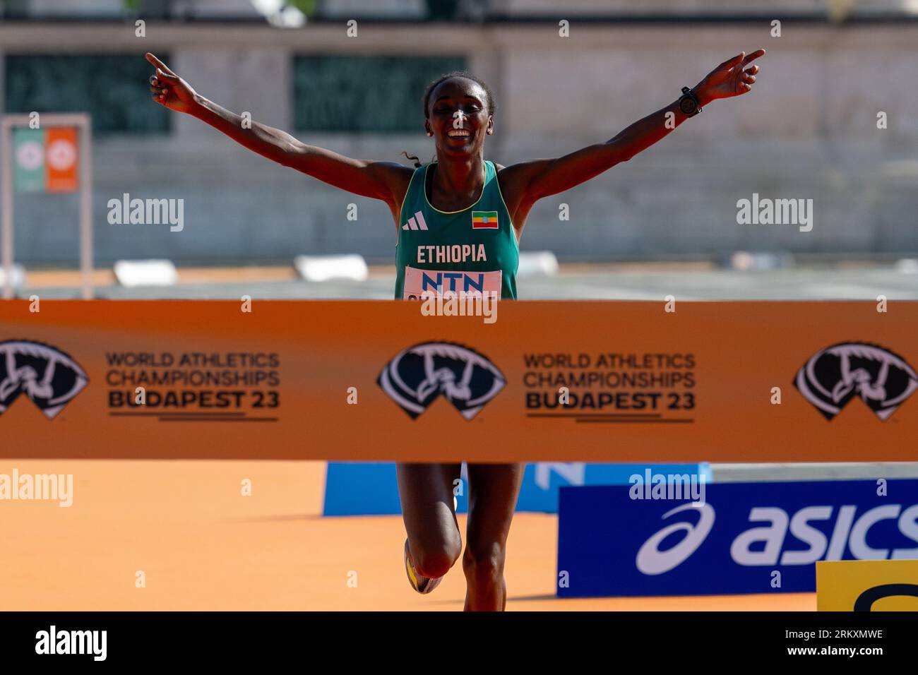 Budapest, Hungary. 26th Aug, 2023. Gold medalist Amane Beriso Shankule ...