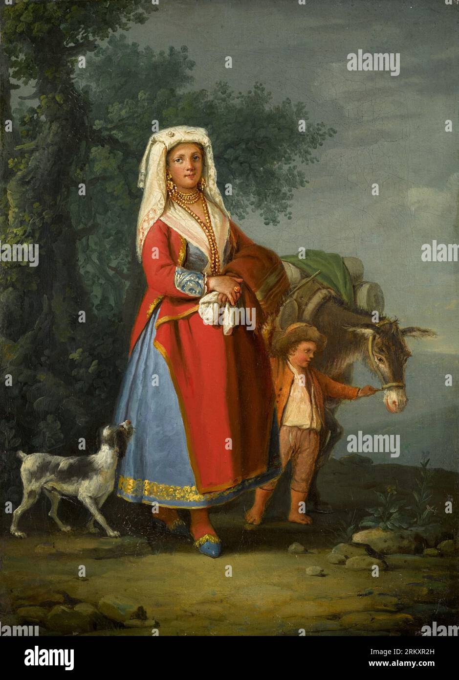 A young girl in traditional Neapolitan dress in a landscape … by Pietro ...