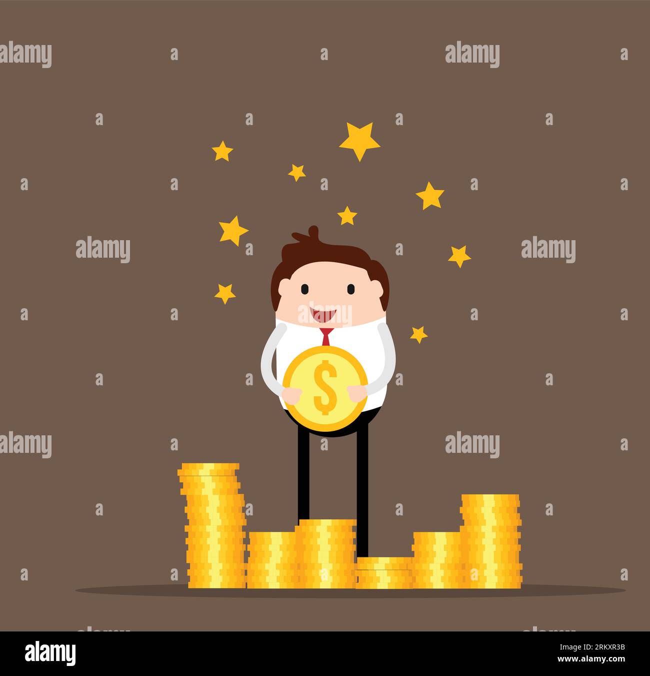 Success, hard work and determination concept vector art Stock Vector ...