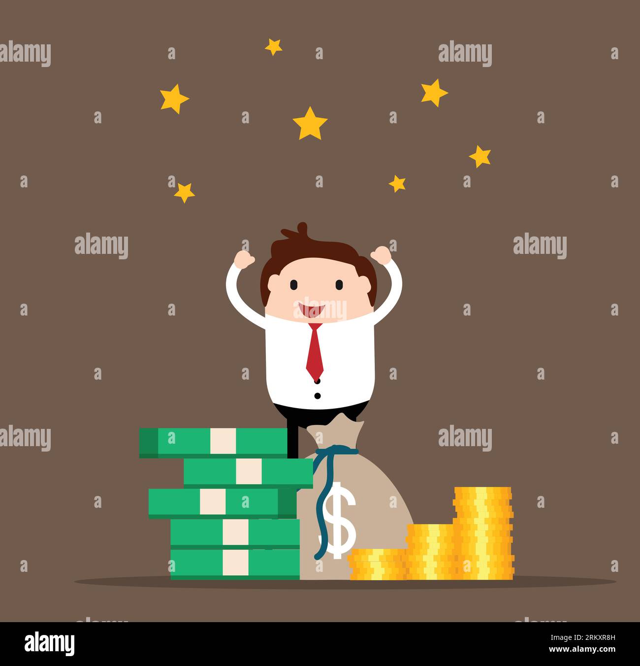 Success, hard work and determination concept vector art Stock Vector ...