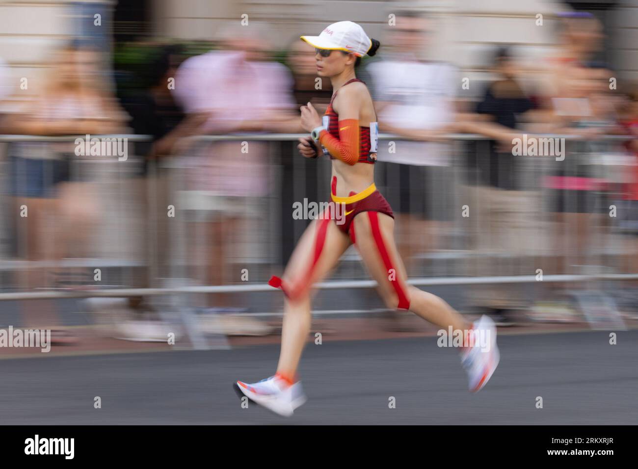 Budapest, Hungary. 26th Aug, 2023. China's Zhang Deshun competes in the ...
