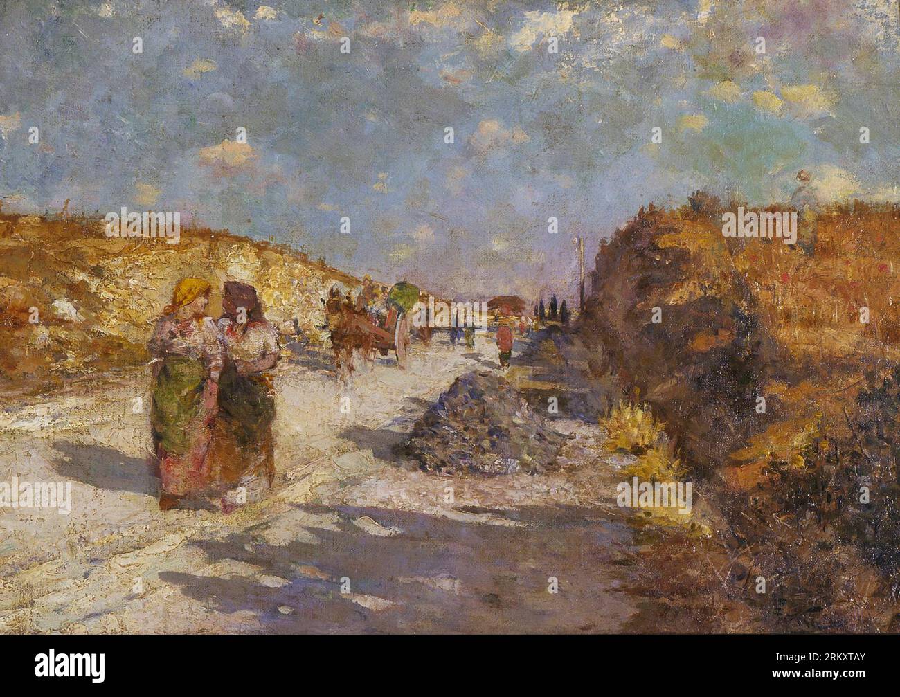 Market day, Rome circa 1880 by Girolamo P. Nerli Stock Photo - Alamy