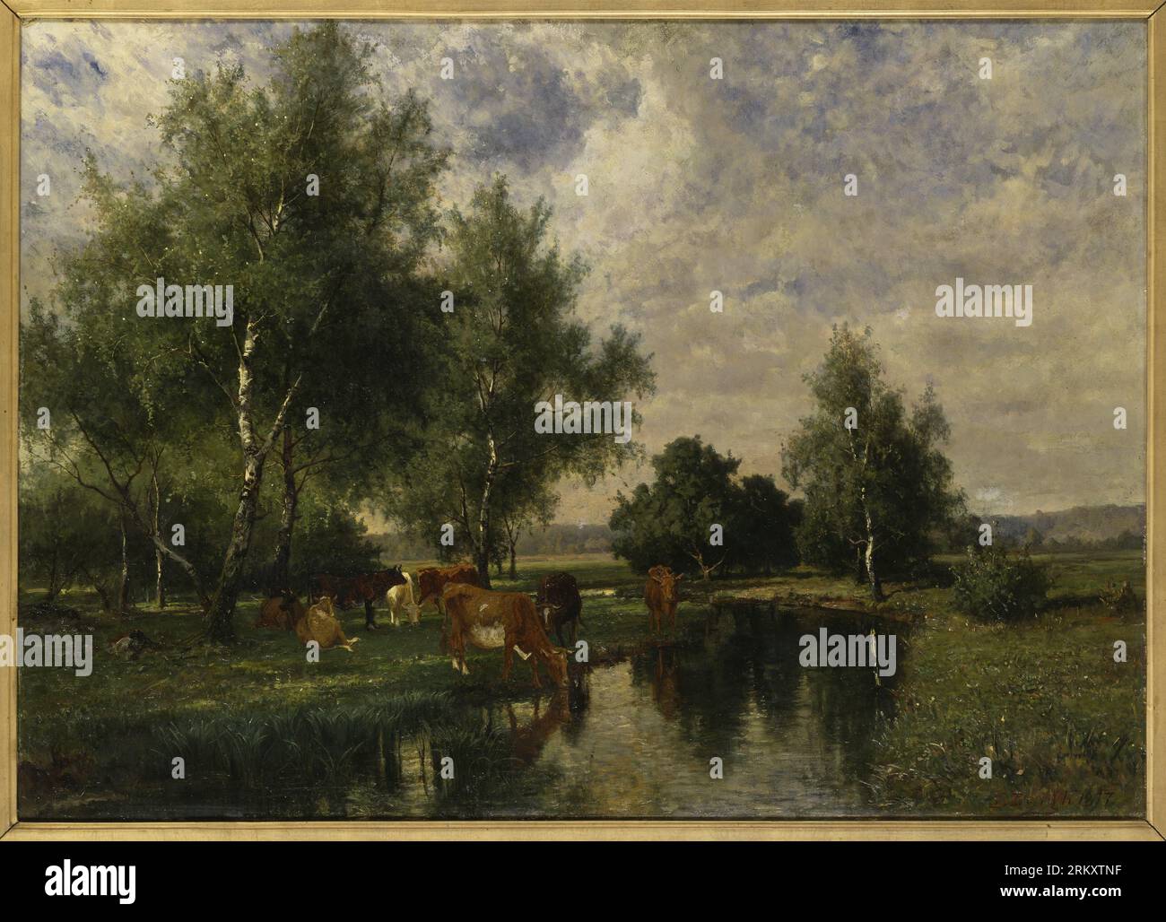 Summer Landscape in Blekinge 1877 by Johan Edvard Bergh Stock Photo - Alamy