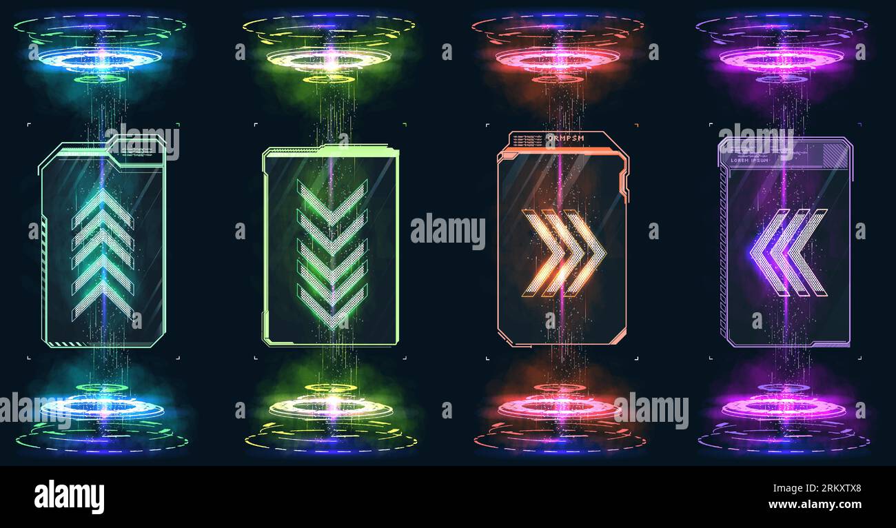 Futuristic Vector HUD Interface Screen Design. Digital callouts titles ...