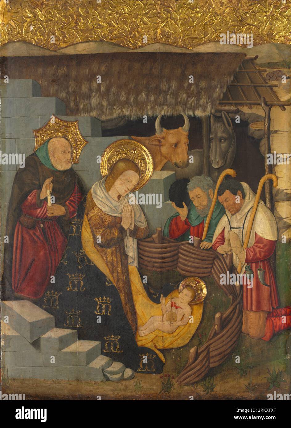 The Nativity circa 1457 by Jaume Ferrer II Stock Photo - Alamy