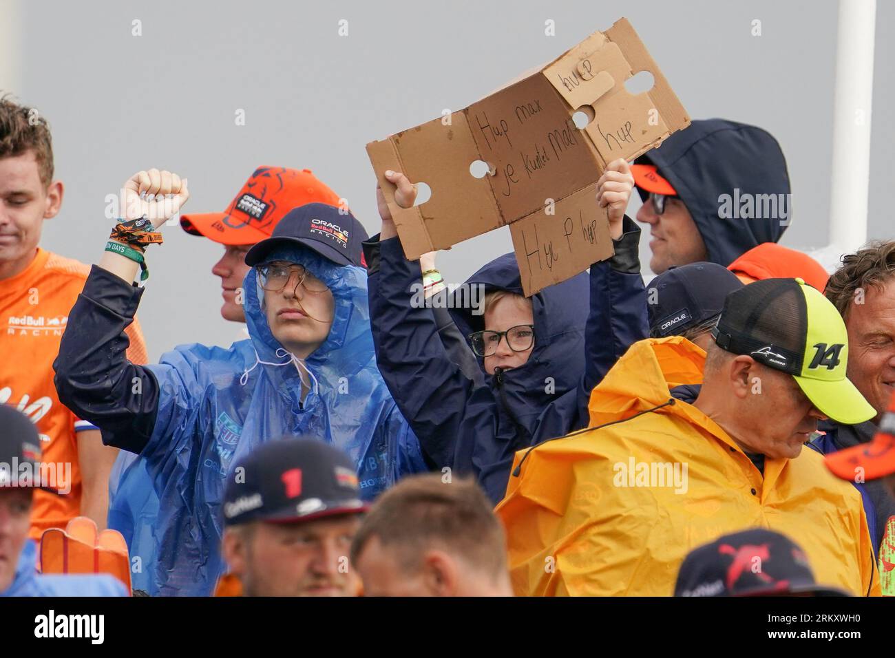 Max Verstappen 1 (NED), HONDA Red Bull Racing RB19 fan holds a sign ...