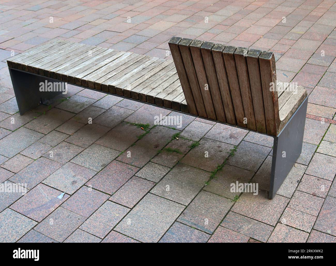 A Public Empty Bench Found In Northern Europe Stock Photo - Alamy