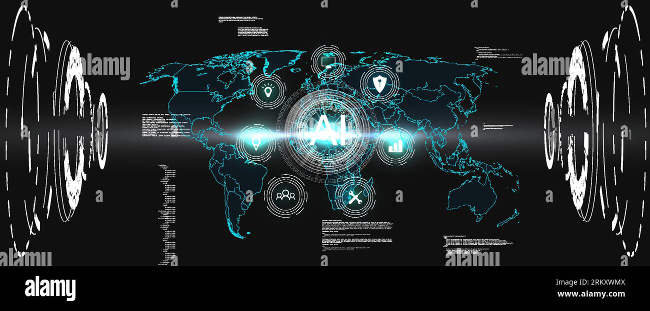 Sky-fi digital hi-tech collection in HUD style. Magic circle teleport ...