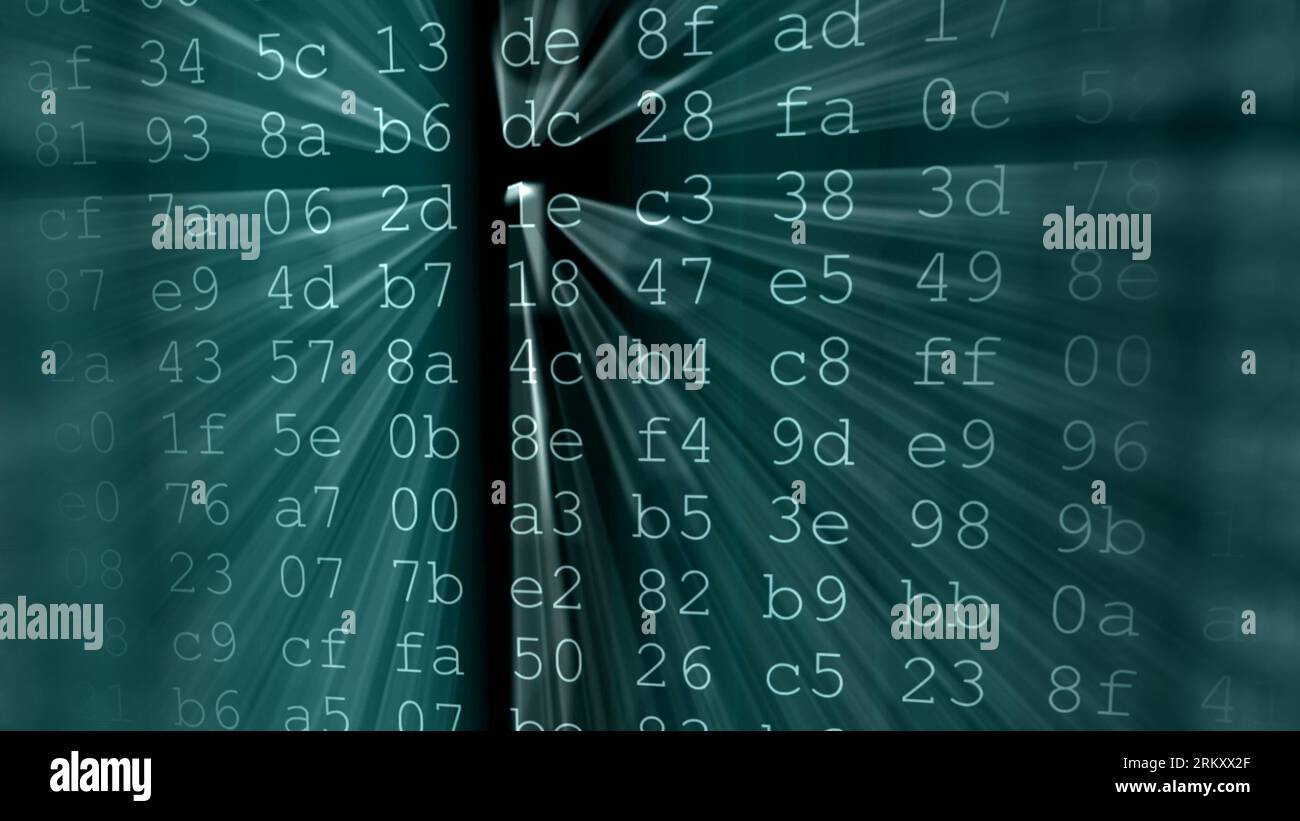 Colorful Digital Data Digits And Streaming Source Code Background With ...