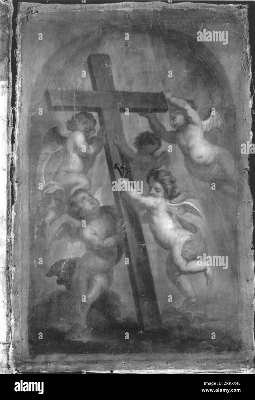 Die Verehrung des Hl. Kreuzes durch fünf Engel between 1628 and 1706 by ...