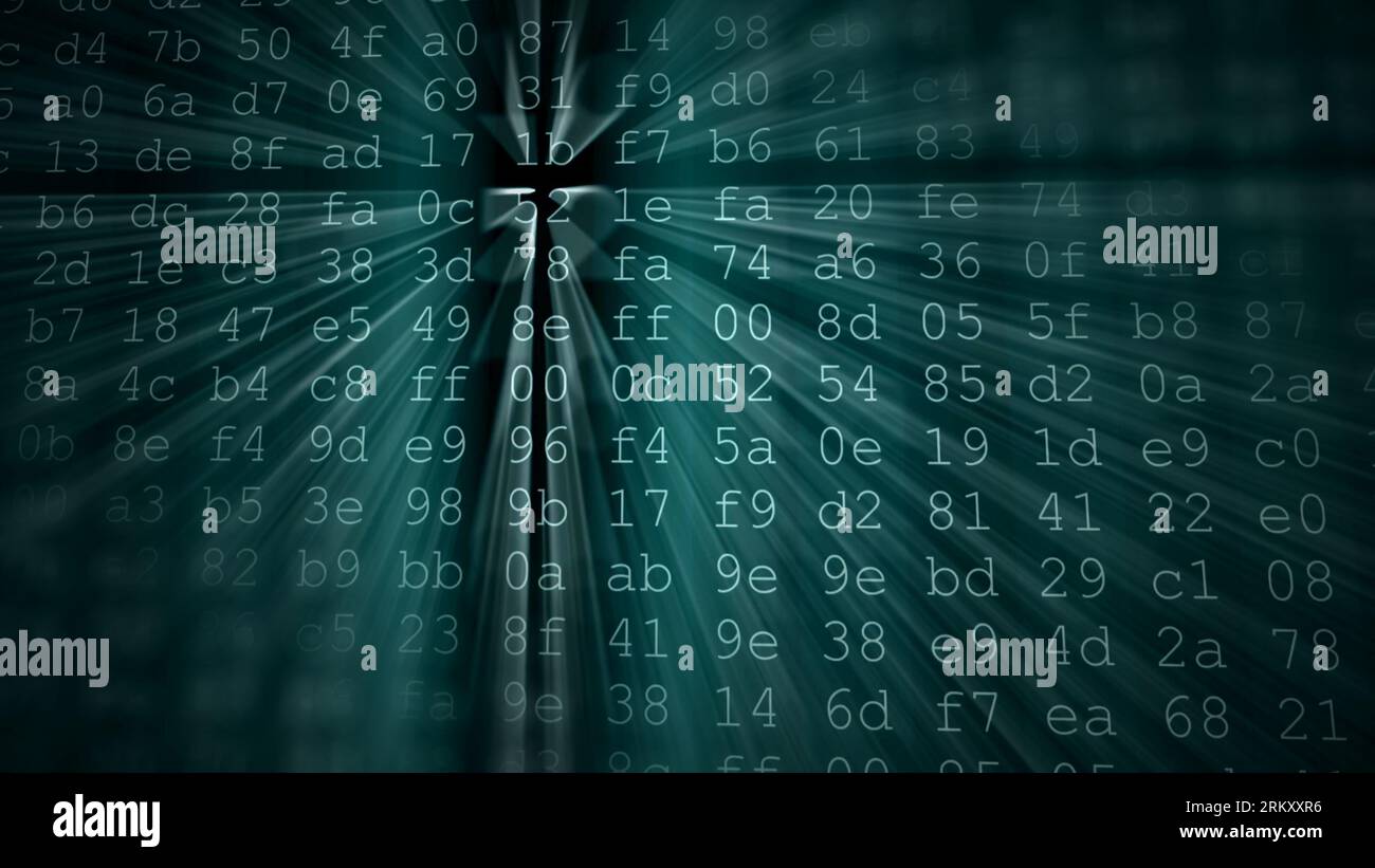 Colorful Digital Data Digits And Streaming Source Code Background With ...