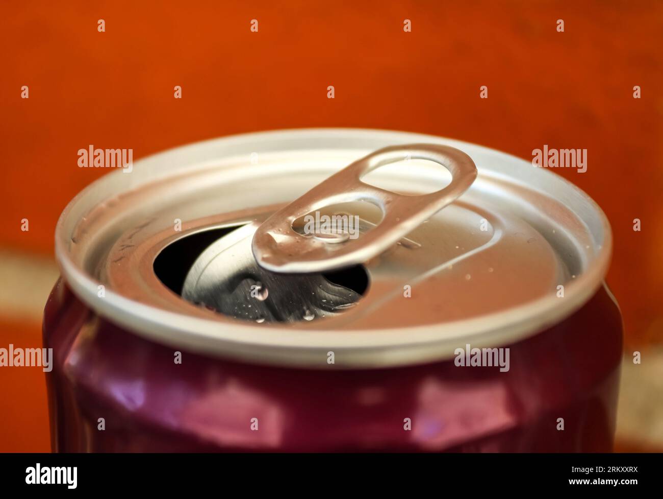 Top View Up A Can Of Soft Drink Isolated On Wooden Background Stock ...