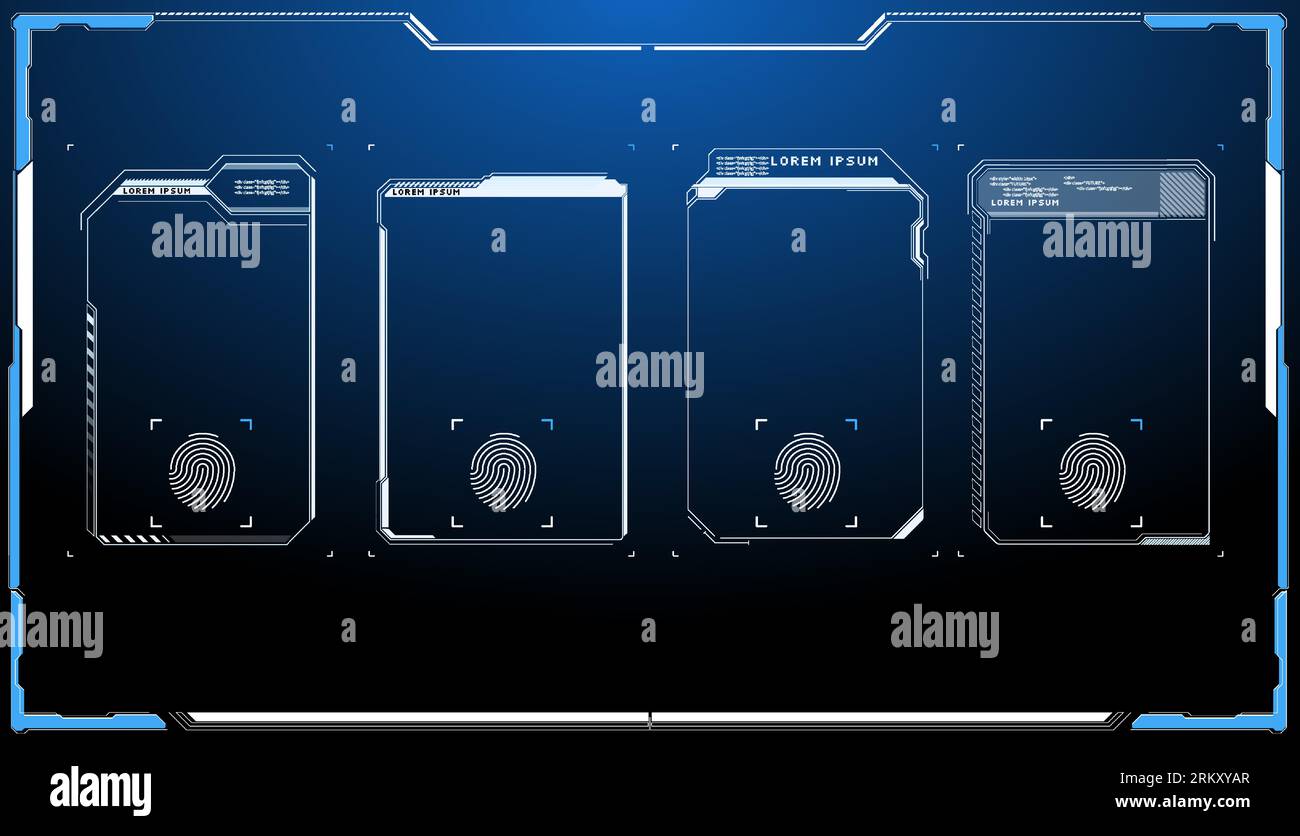 Futuristic Vector HUD Interface Screen Design. Digital callouts titles ...