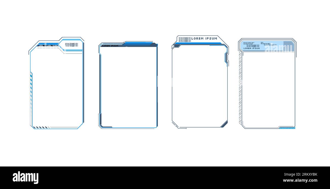 Futuristic Vector HUD Interface Screen Design. Digital callouts titles. HUD UI GUI futuristic ...