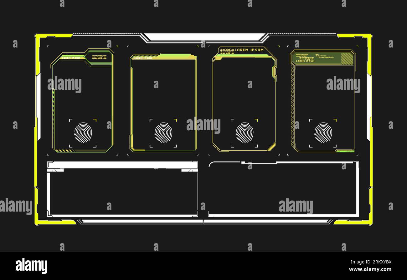Futuristic Vector HUD Interface Screen Design. Digital callouts titles ...