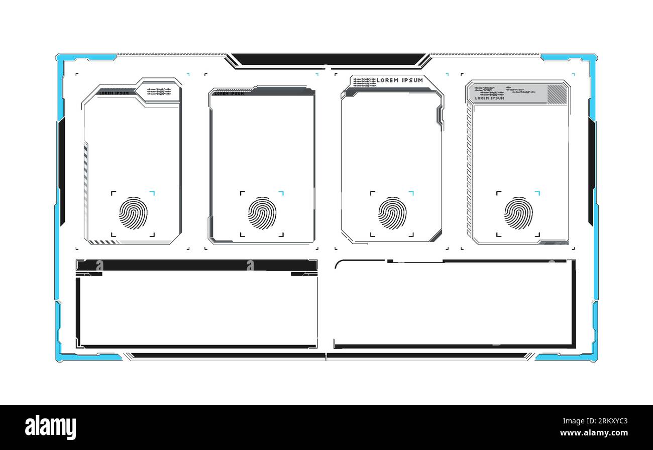 Futuristic Vector HUD Interface Screen Design. Digital callouts titles ...