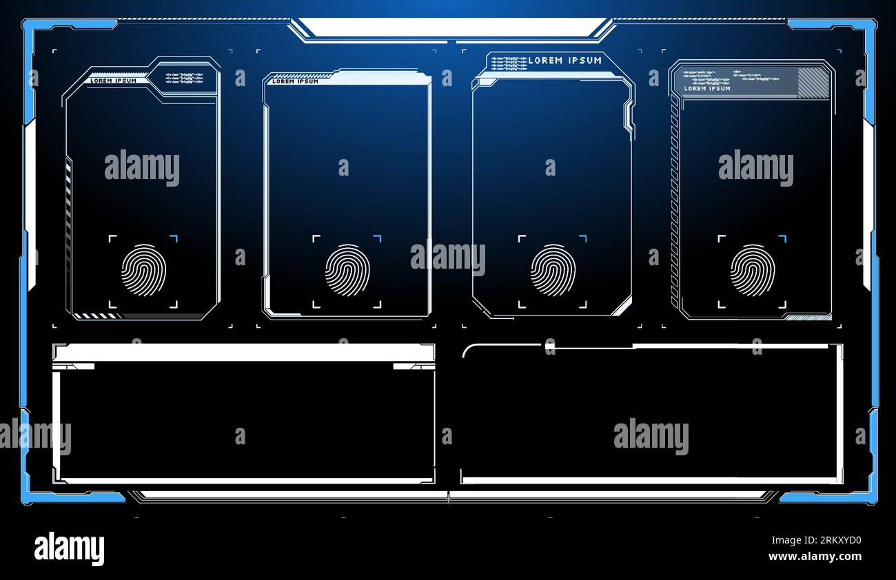 Futuristic Vector HUD Interface Screen Design. Digital callouts titles ...