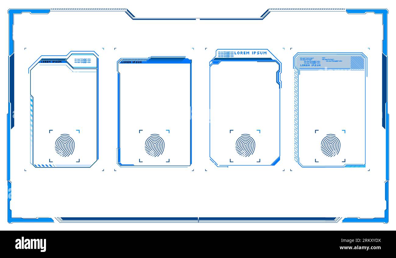 Futuristic Vector HUD Interface Screen Design. Digital callouts titles ...
