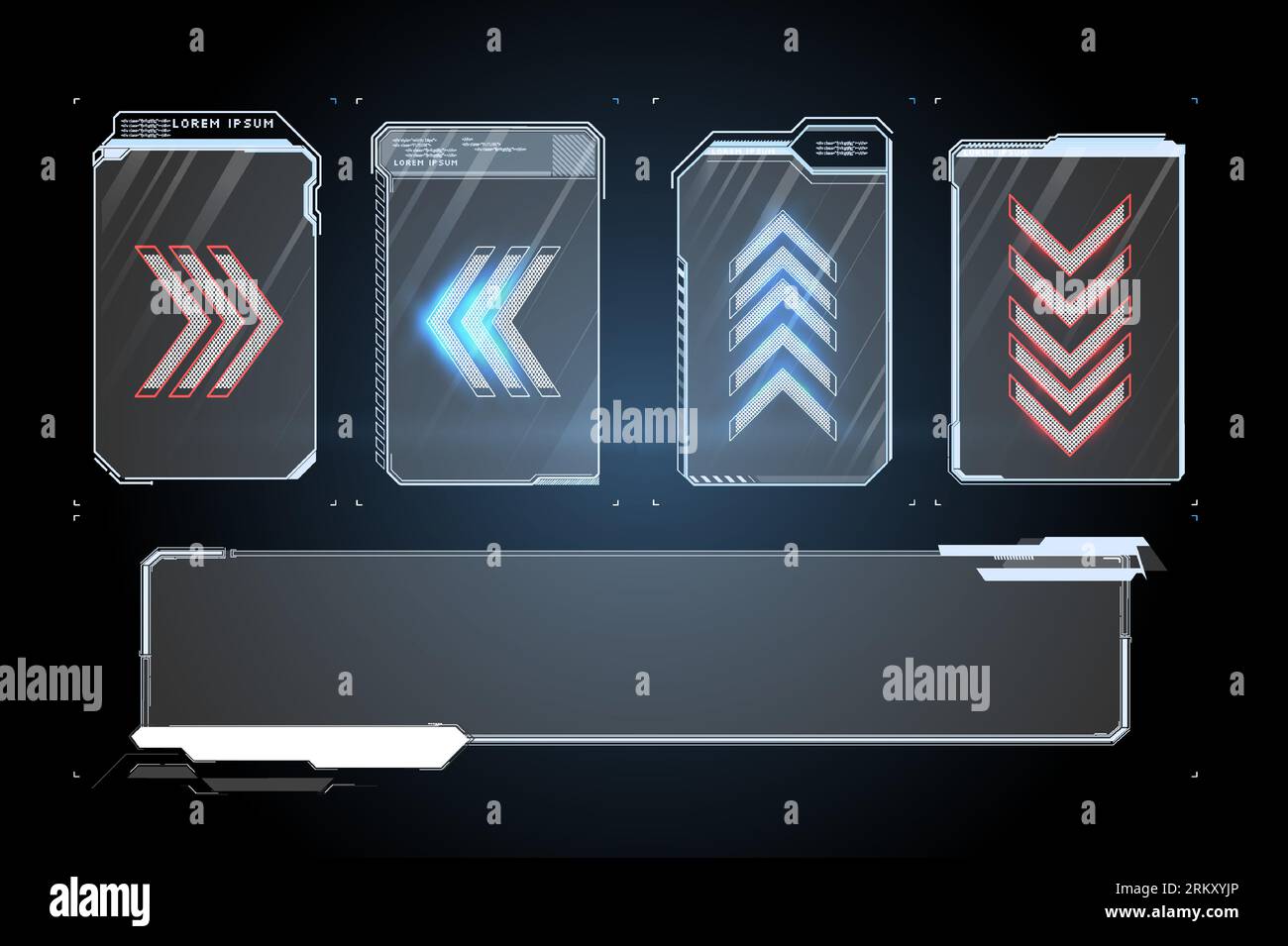 Futuristic Vector HUD Interface Screen Design. Digital callouts titles. HUD UI GUI futuristic ...