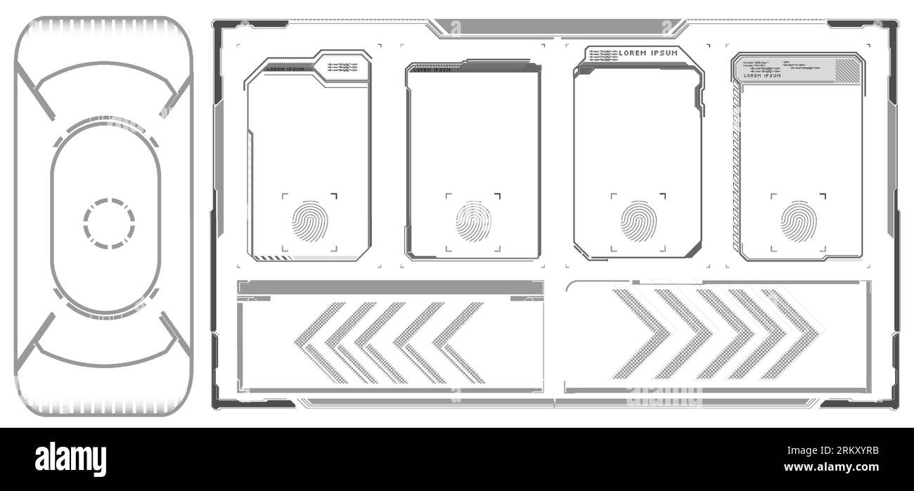 Futuristic Vector Hud Interface Screen Design Digital Callouts Titles