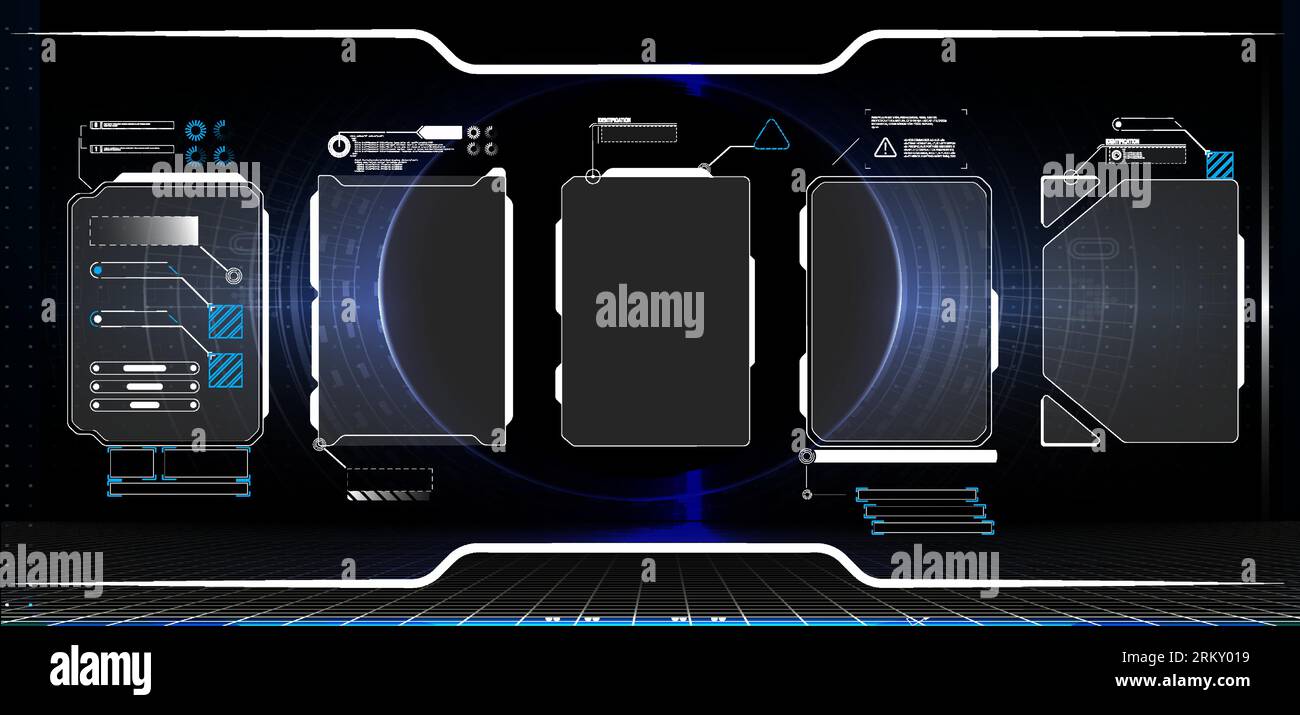 Futuristic Vector HUD Interface Screen Design. Digital callouts titles ...