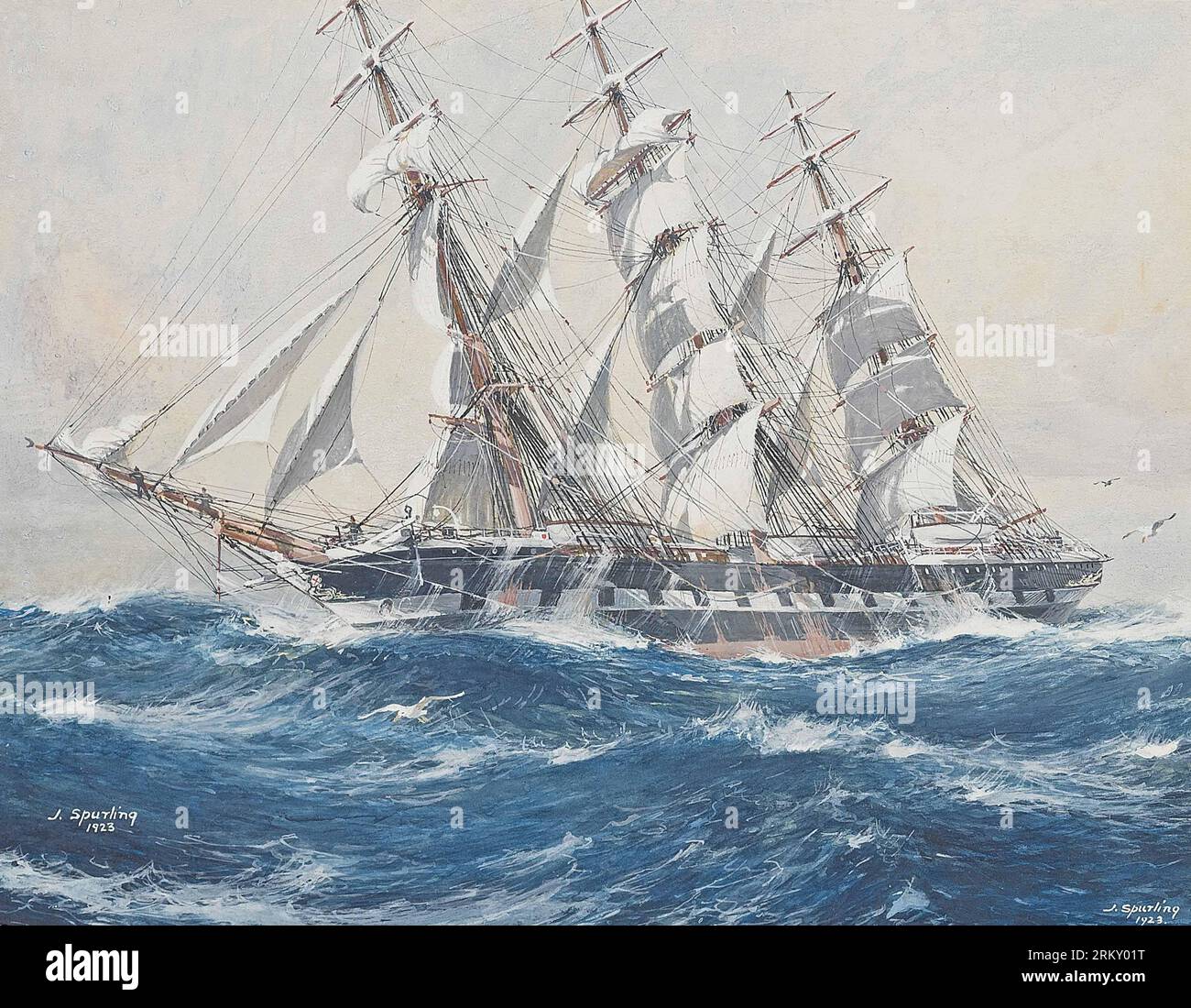 The Orient Line's full-rigger Hesperus 1923 by Jack Spurling Stock ...