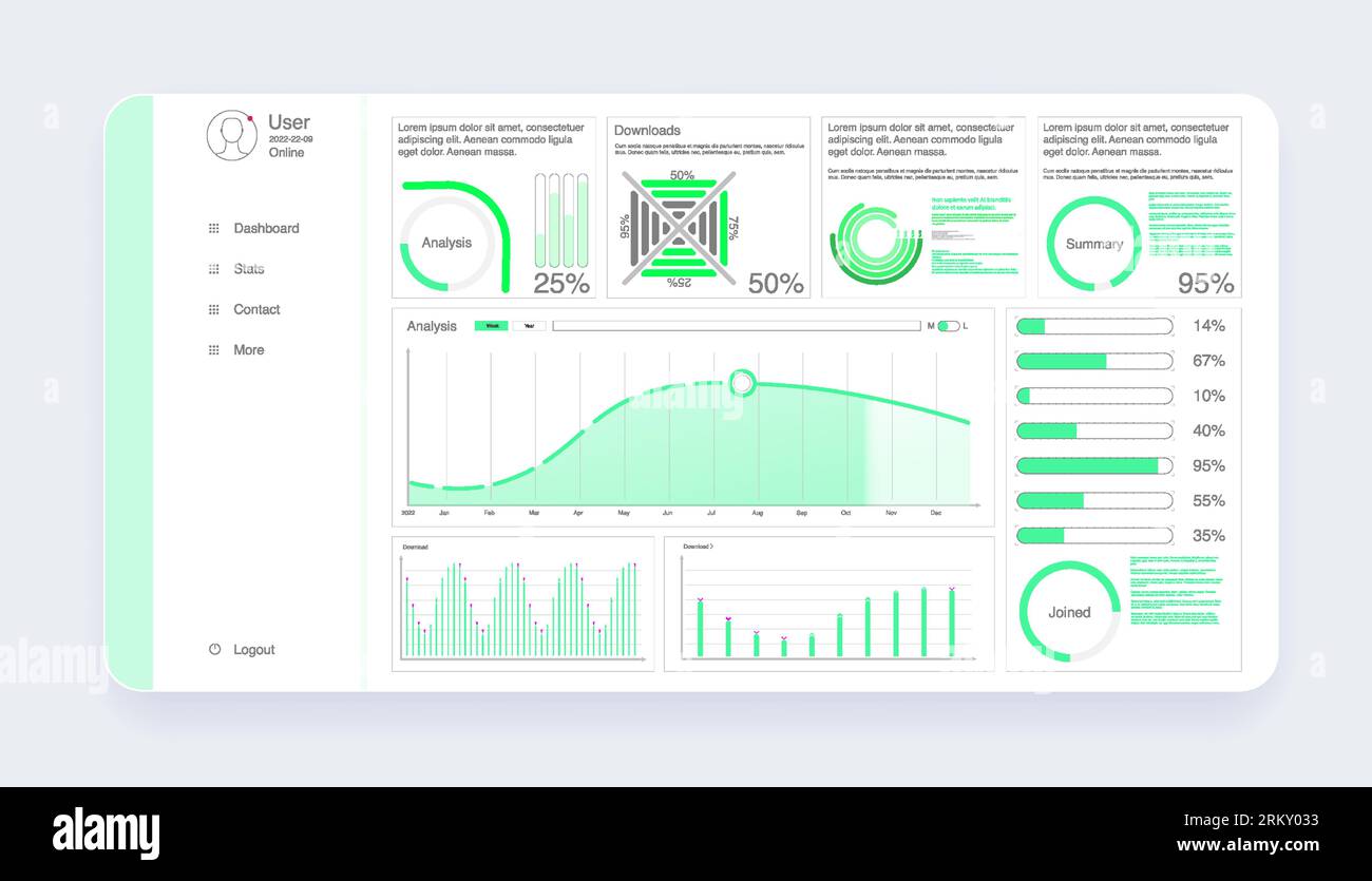 Dashboard, great design for any site purposes. Business infographic template. Big data concept ...