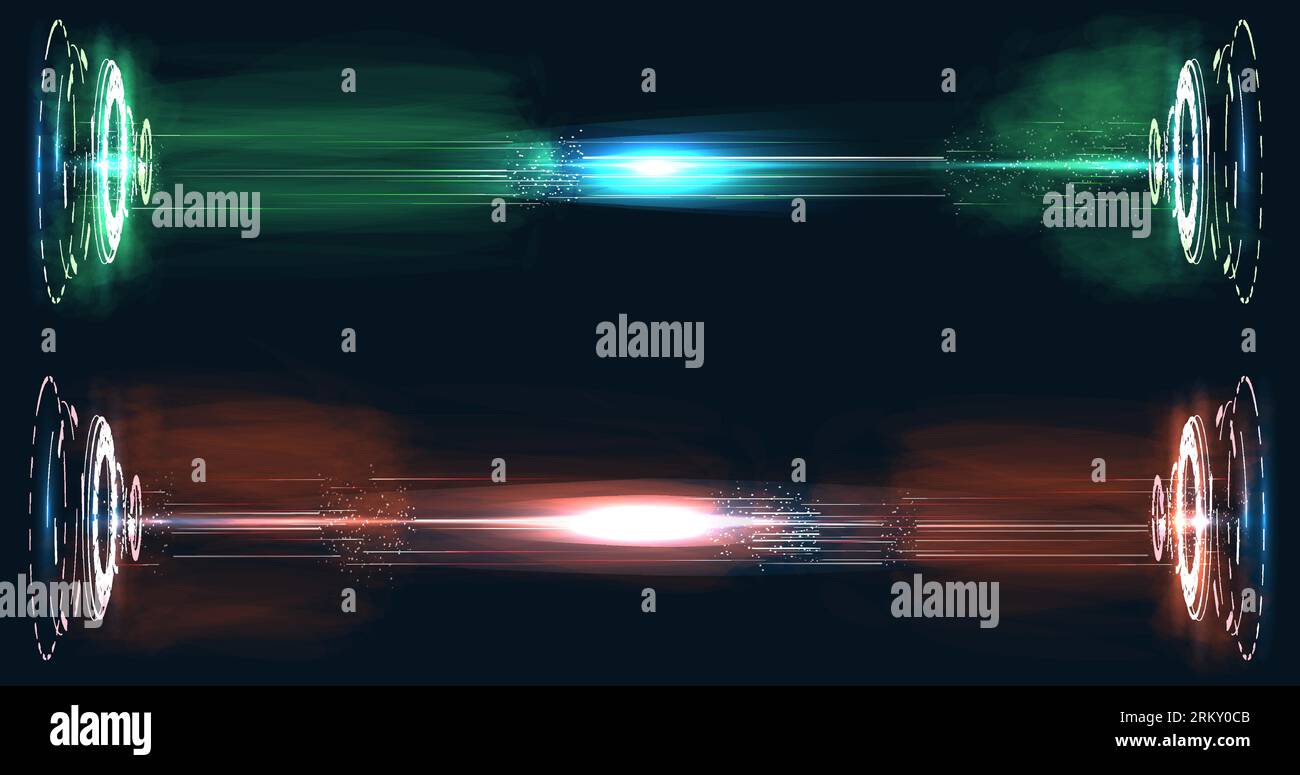 Circular portals, a teleport with a hologram. Projector or ...