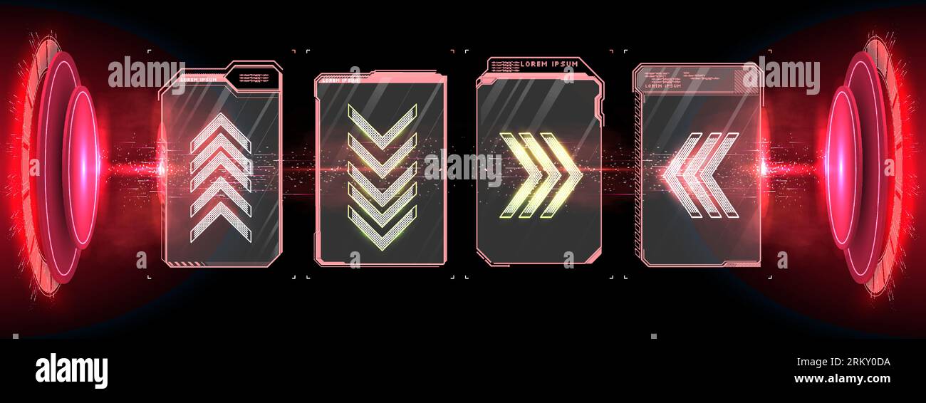 interface elements. futuristic abstract HUD frame screen, button ...