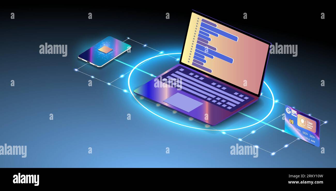 Laptop With Shield Cyber Security Concept 3d Laptop And Cloud Data Under The Protection Cyber
