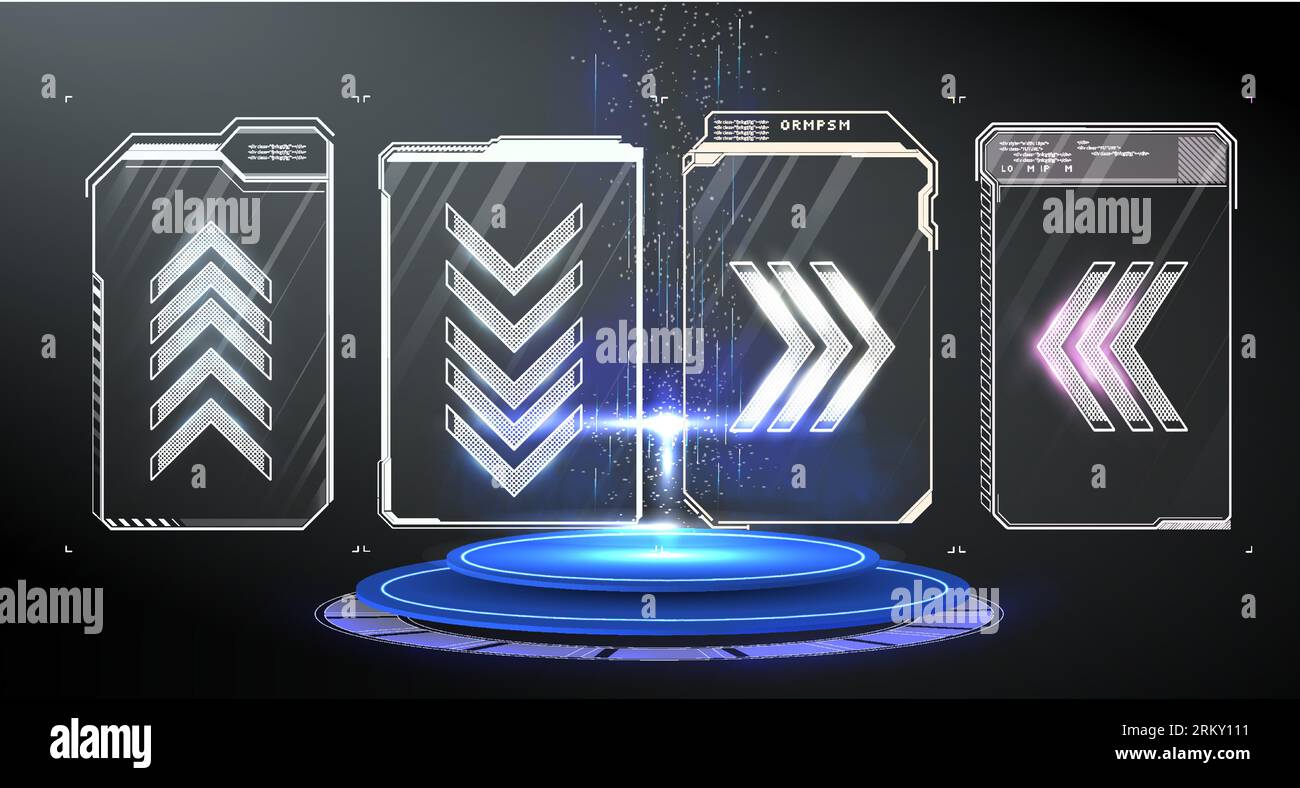 Futuristic Vector HUD Interface Screen Design. Digital callouts titles ...