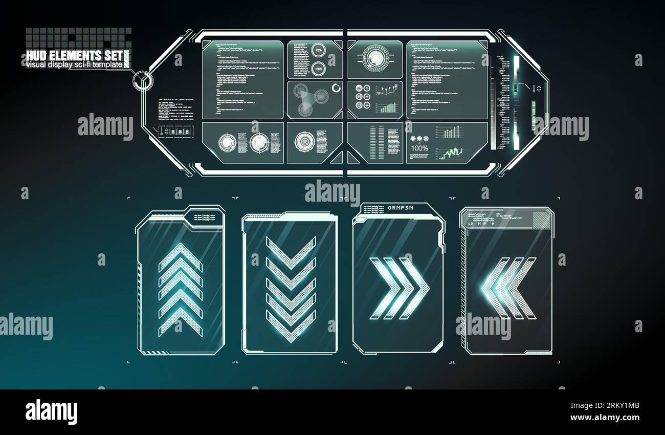 Futuristic Vector HUD Interface Screen Design. Digital callouts titles ... Futuristic Vector HUD Interface Screen Design. Digital callouts titles ...