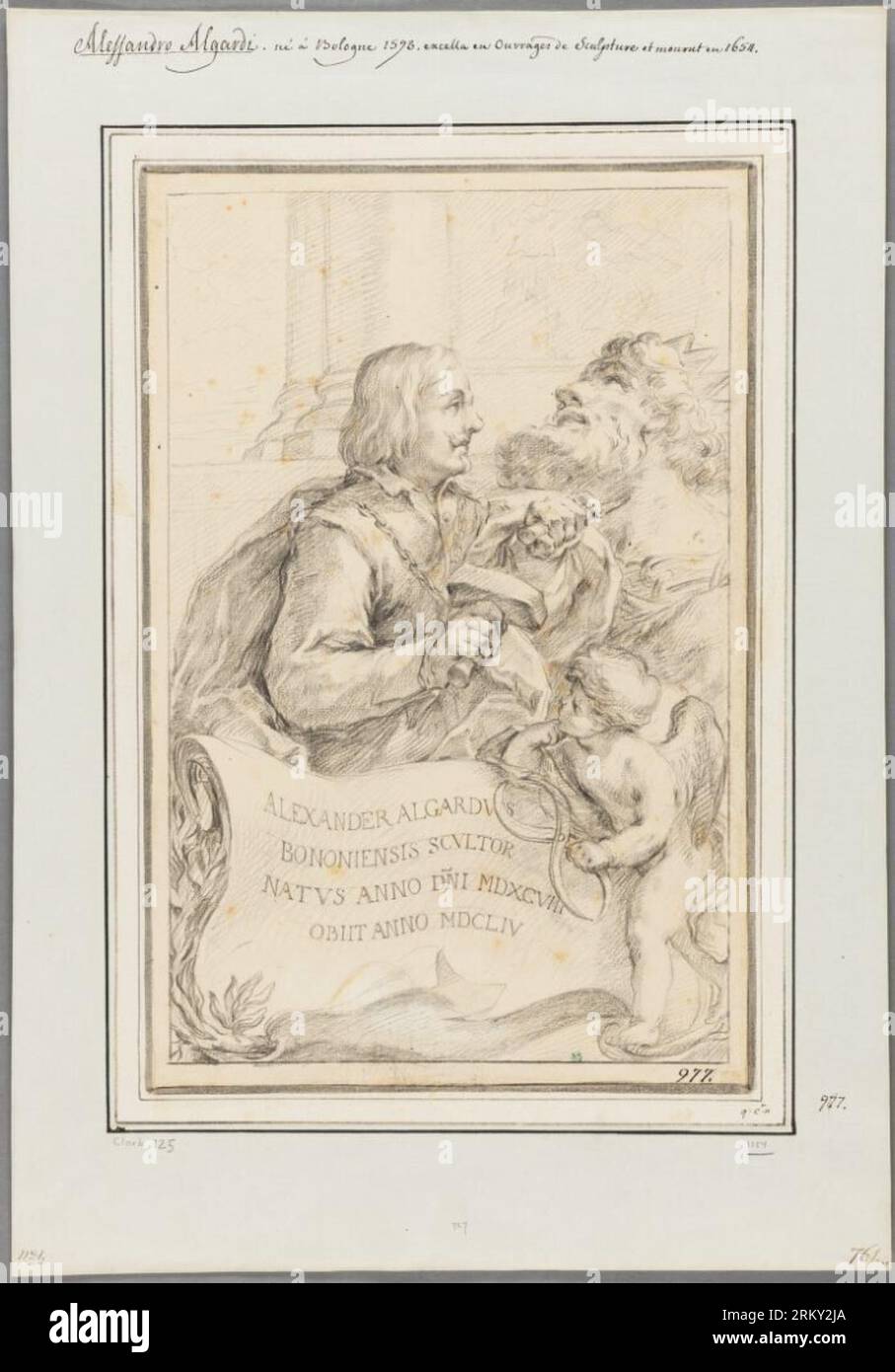 Portrait of Alessandro Algardi by Giulio Solimena Stock Photo - Alamy