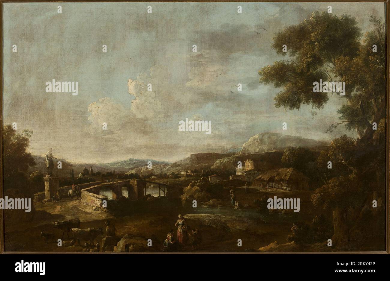 Landscape with staffage by Antonio Diziani Stock Photo - Alamy