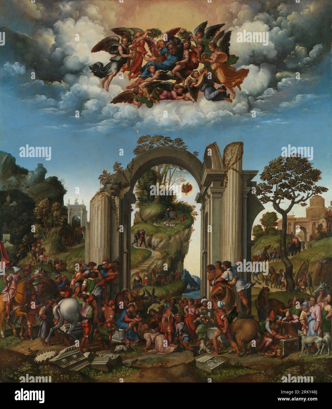 The Adoration of the Kings from 1524 until 1525 by Girolamo da Treviso ...