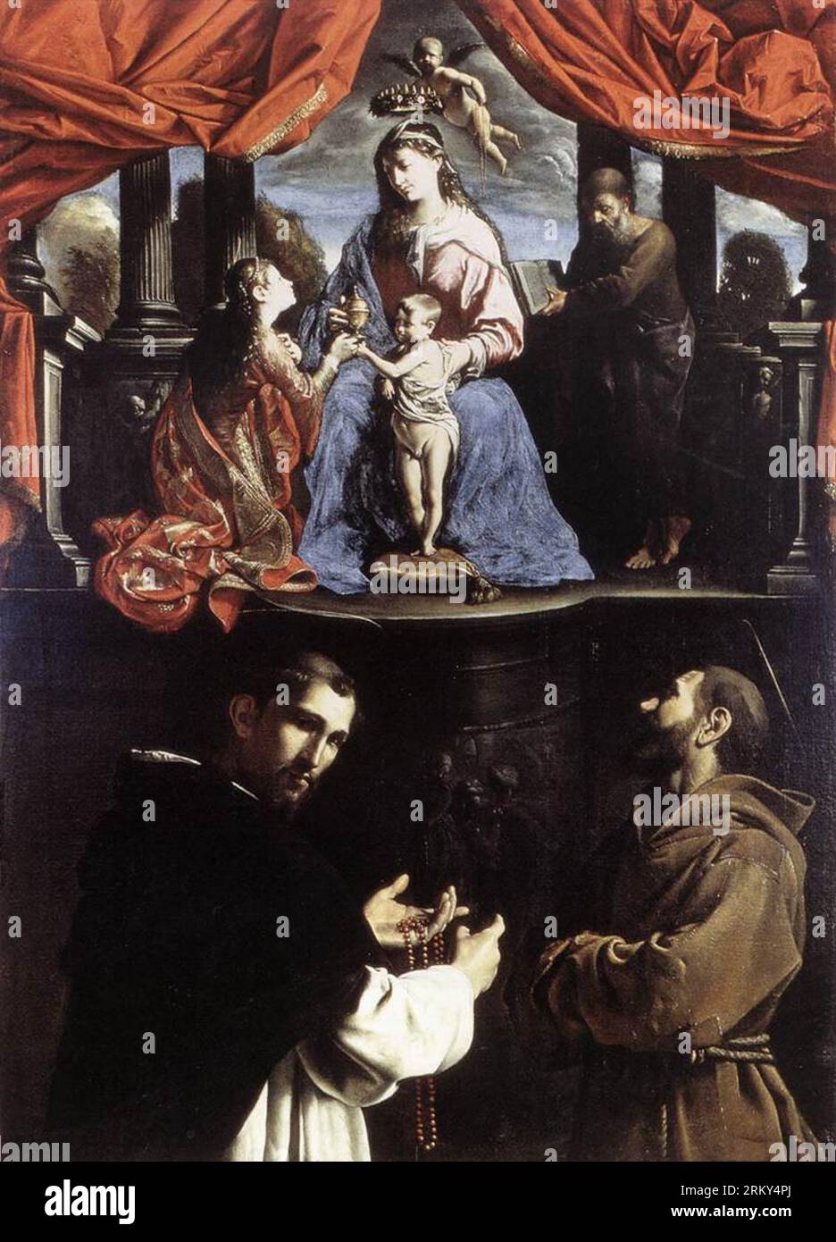 Mystical marriage of Saint Catherine circa 1632 by Pietro Paolini Stock ...