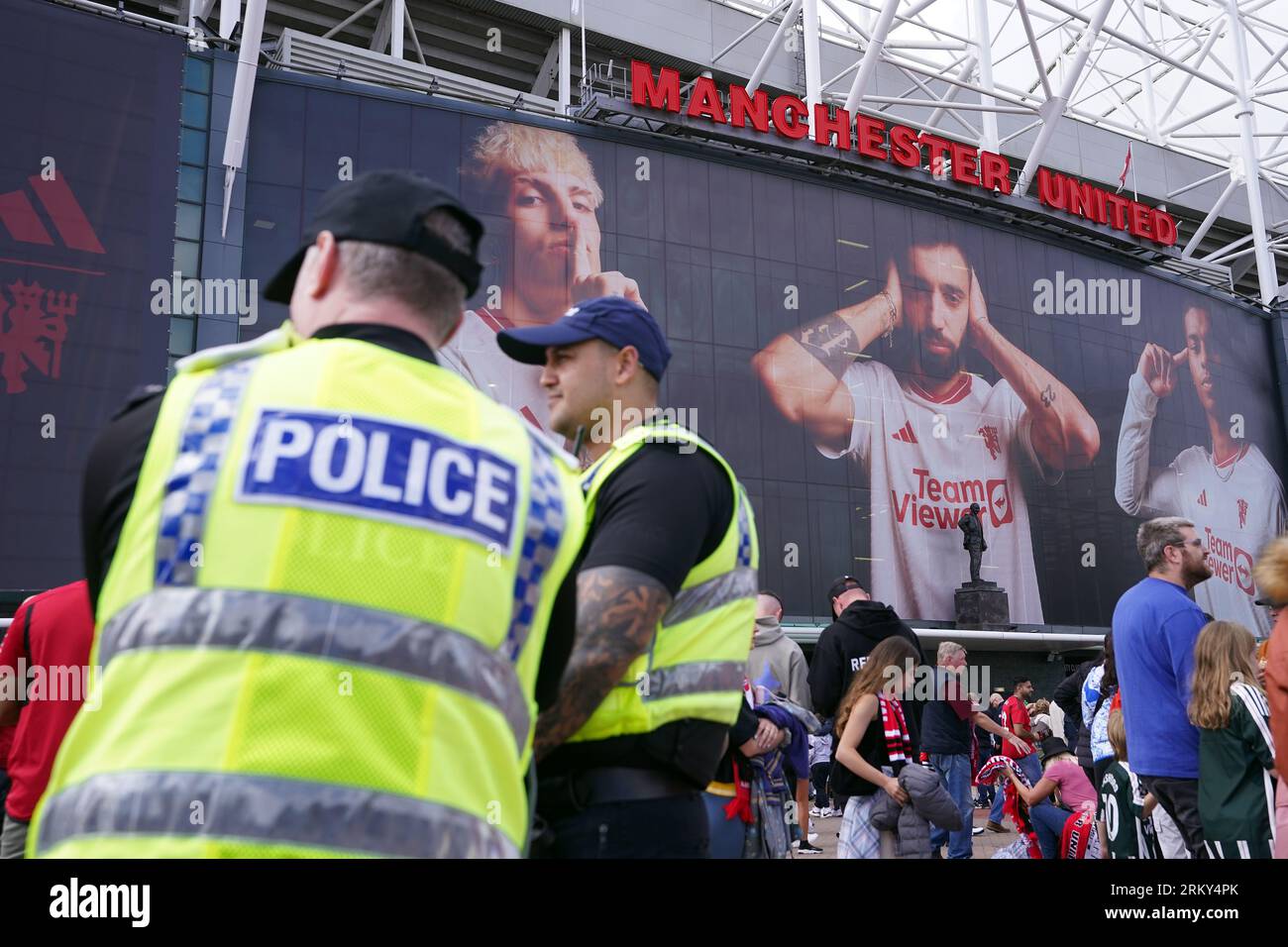 Police presence outside the ground ahead of the Premier League match at ...