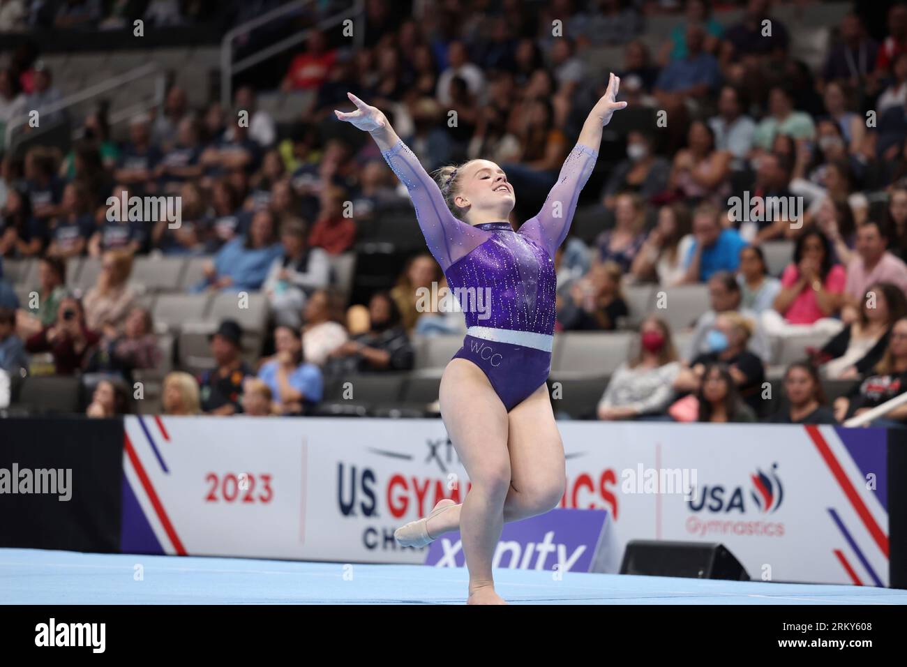 August 25, 2023: Gymnast Joscelyn Roberson during the senior women day ...
