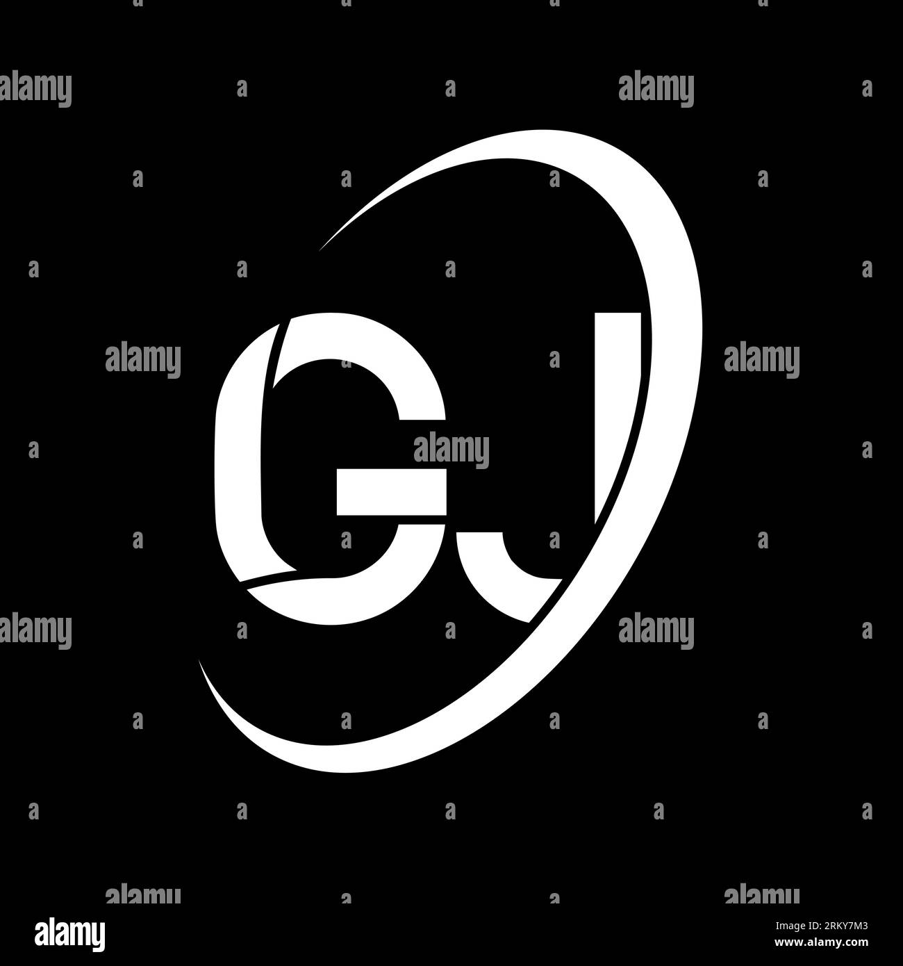 GJ logo. G J design. White GJ letter. GJ/G J letter logo design. Initial letter GJ linked circle ...