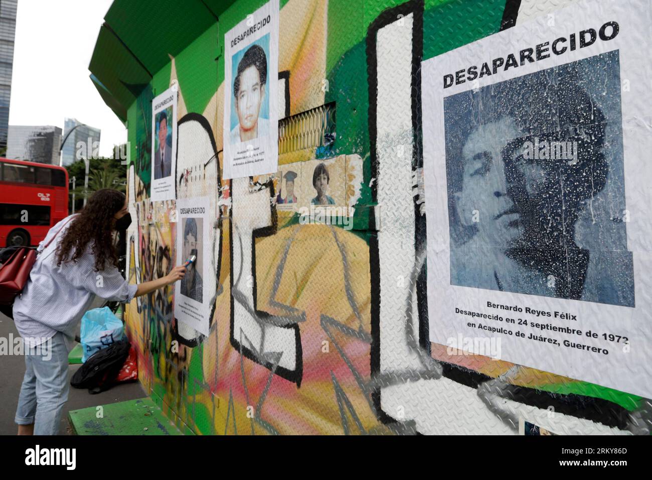 Non Exclusive: August 25, 2023, Mexico City, Mexico: Activists post ...