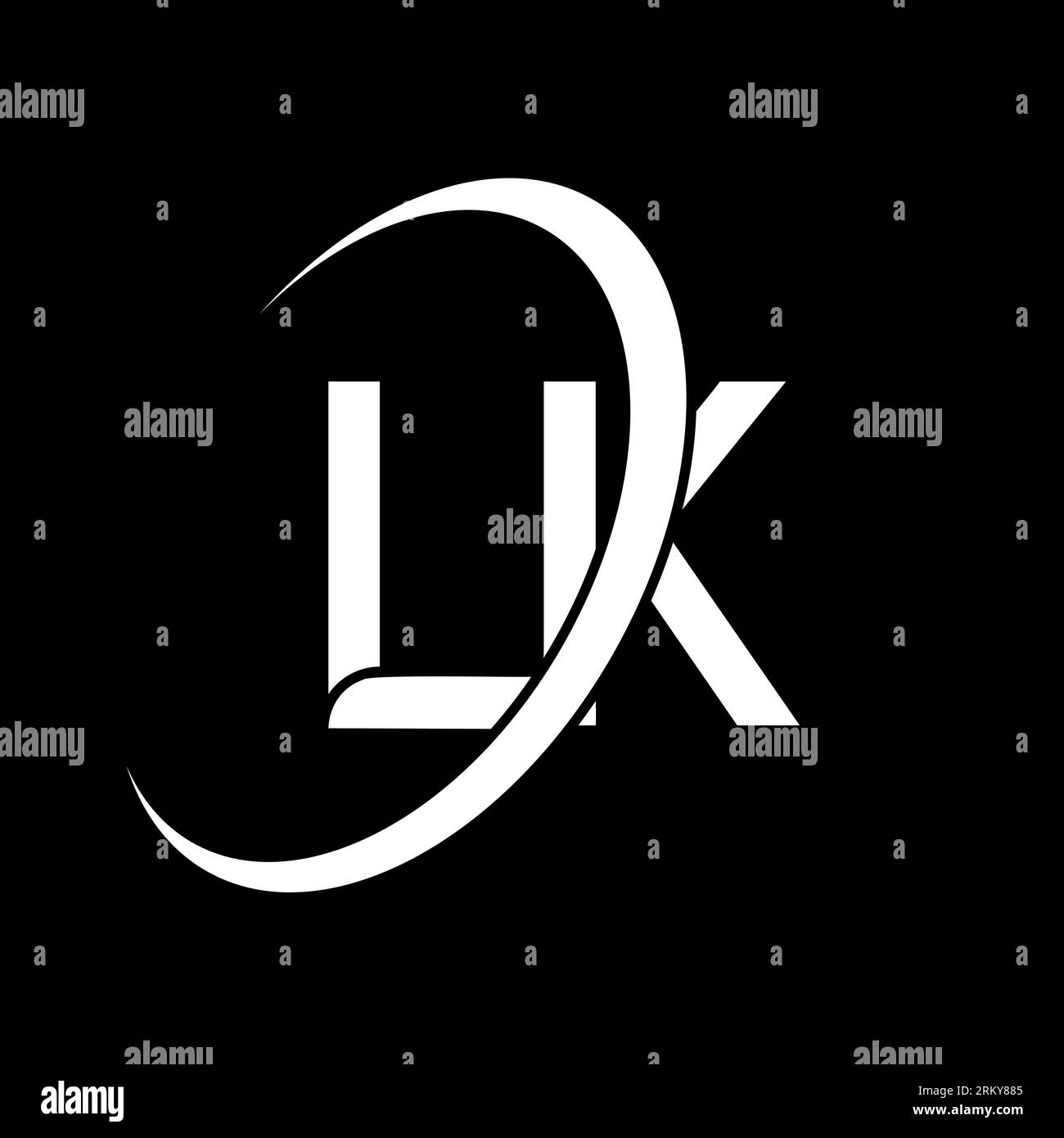 LK logo. L K design. White LK letter. LK/L K letter logo design. Initial letter LK linked circle ...