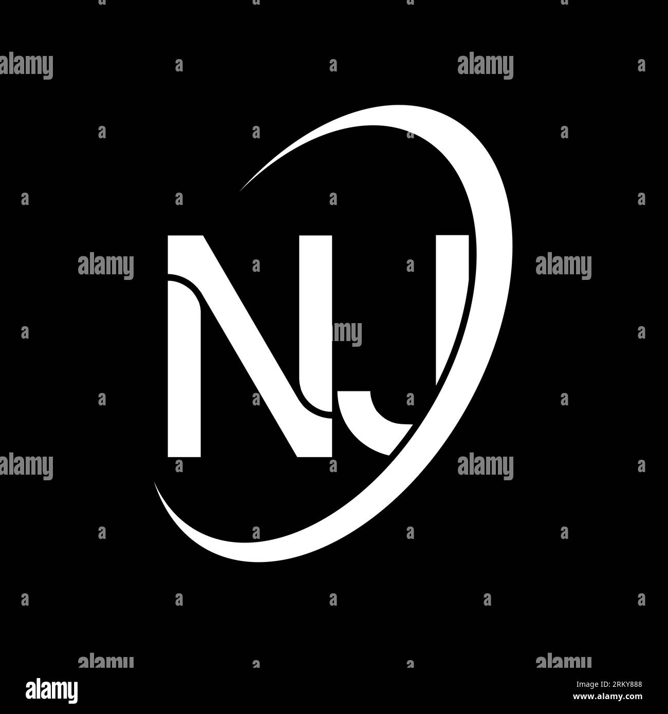 NJ logo. N J design. White NJ letter. NJ/N J letter logo design ...