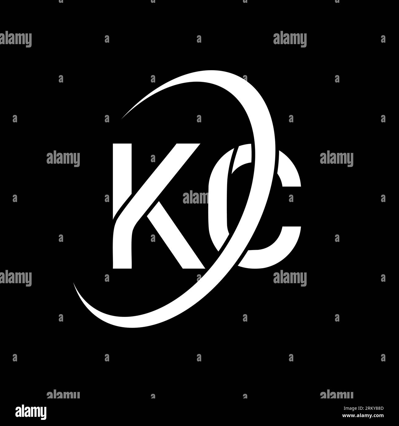 KC logo. K C design. White KC letter. KC/K C letter logo design. Initial letter KC linked circle ...