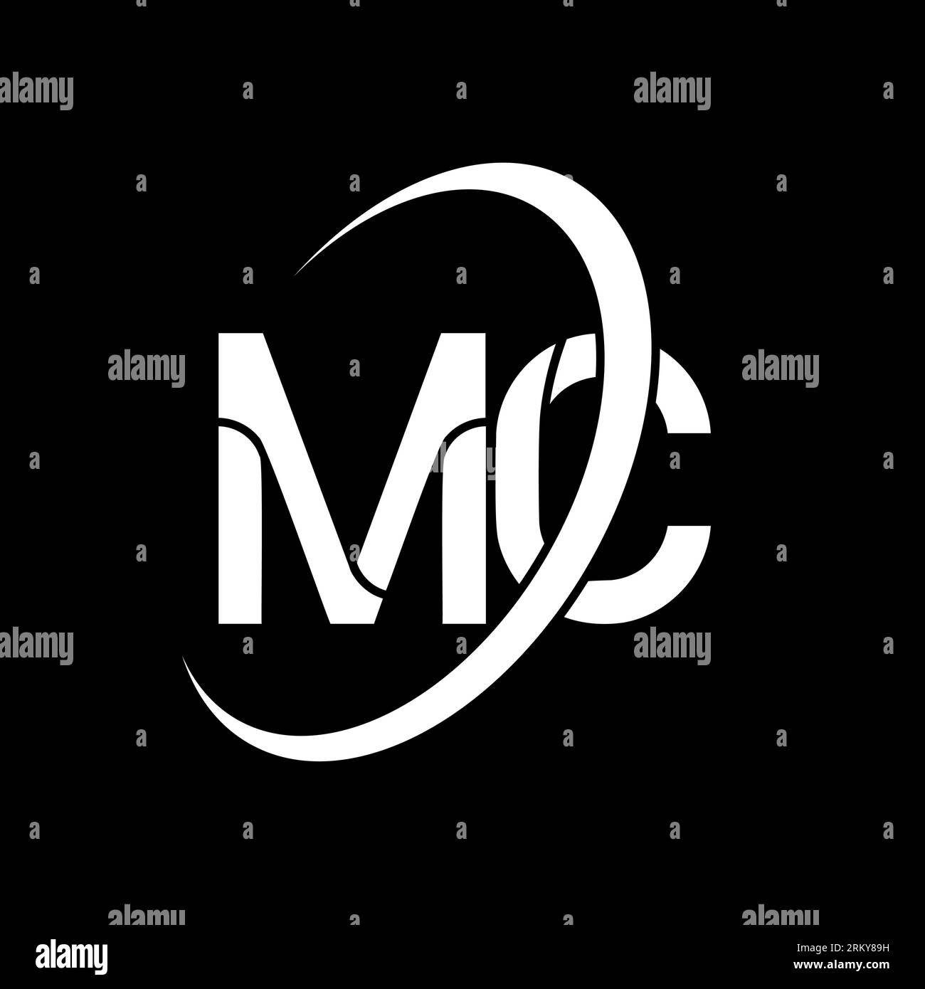 MC logo. M C design. White MC letter. MC/M C letter logo design. Initial letter MC linked circle ...
