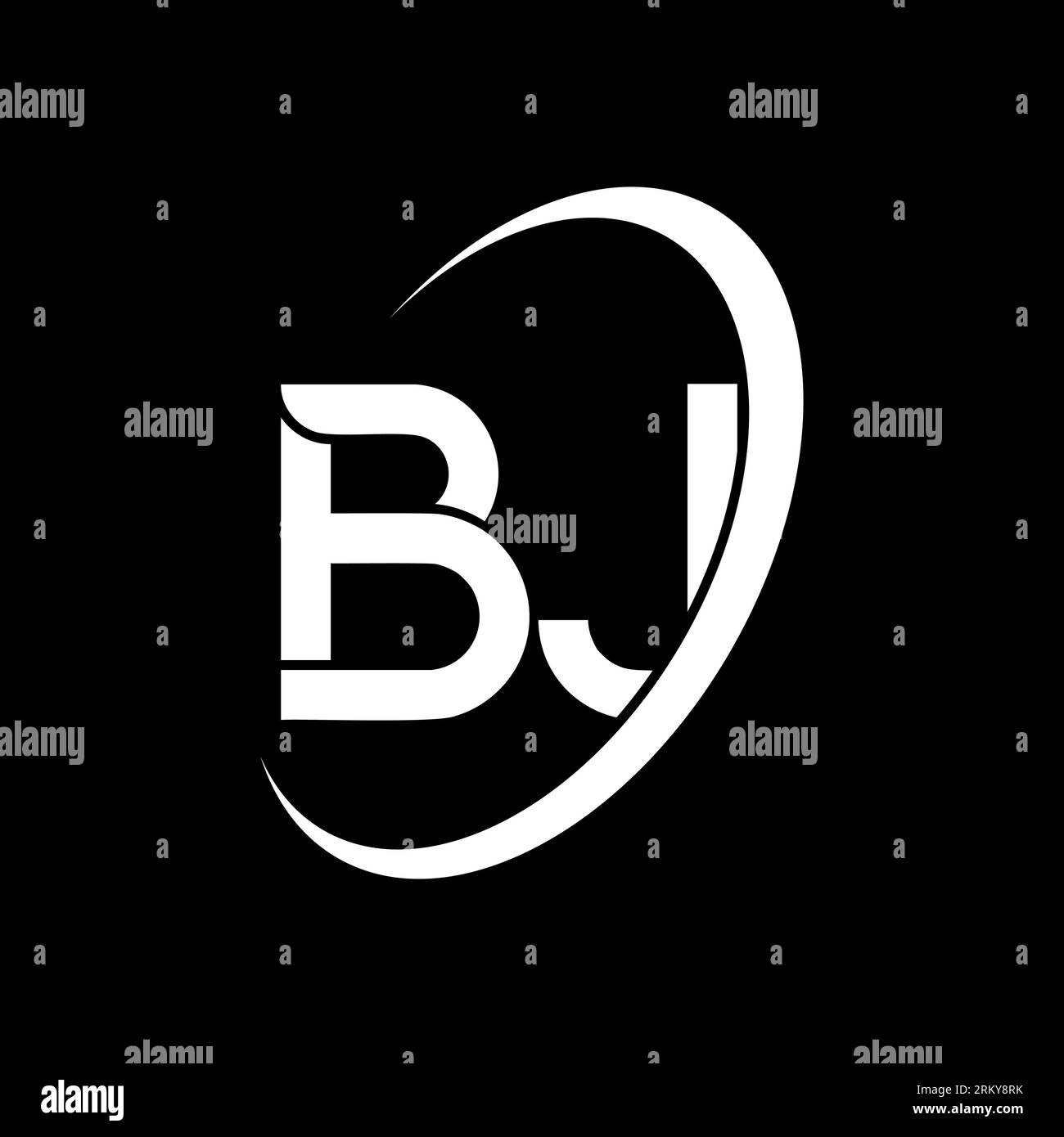 BJ logo. B J design. White BJ letter. BJ/B J letter logo design. Initial letter BJ linked circle ...