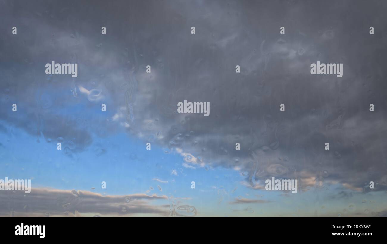 heavy rain on sky with clouds - nice weather backdrop - photo of nature ...