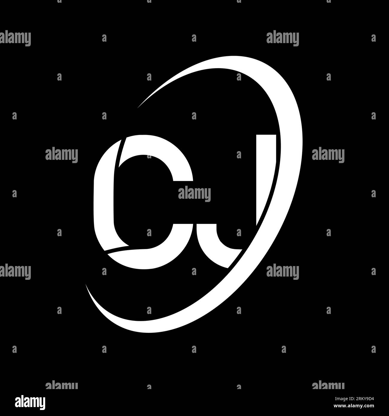 CJ logo. C J design. White CJ letter. CJ/C J letter logo design. Initial letter CJ linked circle ...