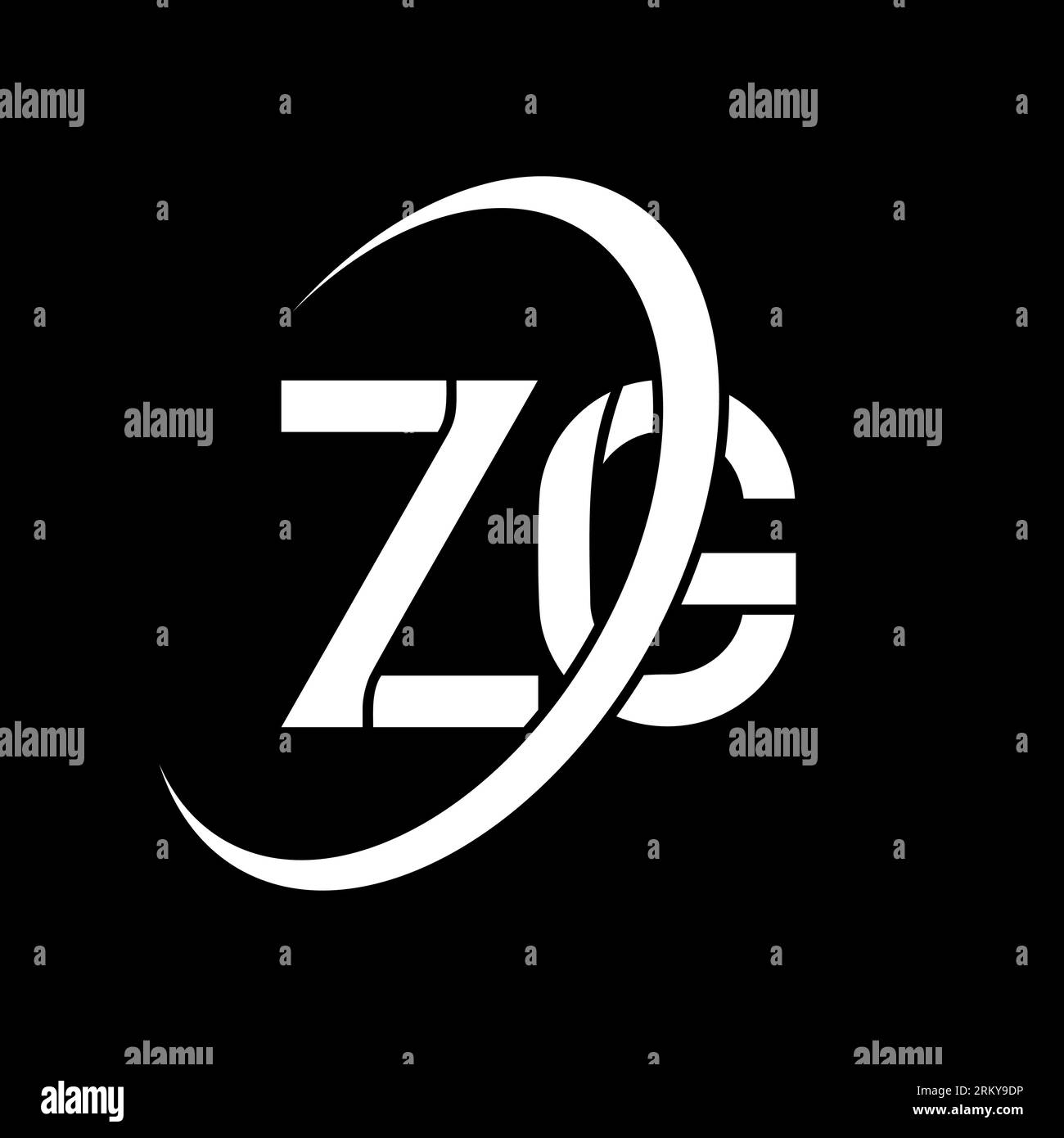 ZG logo. Z G design. White ZG letter. ZG/Z G letter logo design. Initial letter ZG linked circle ...