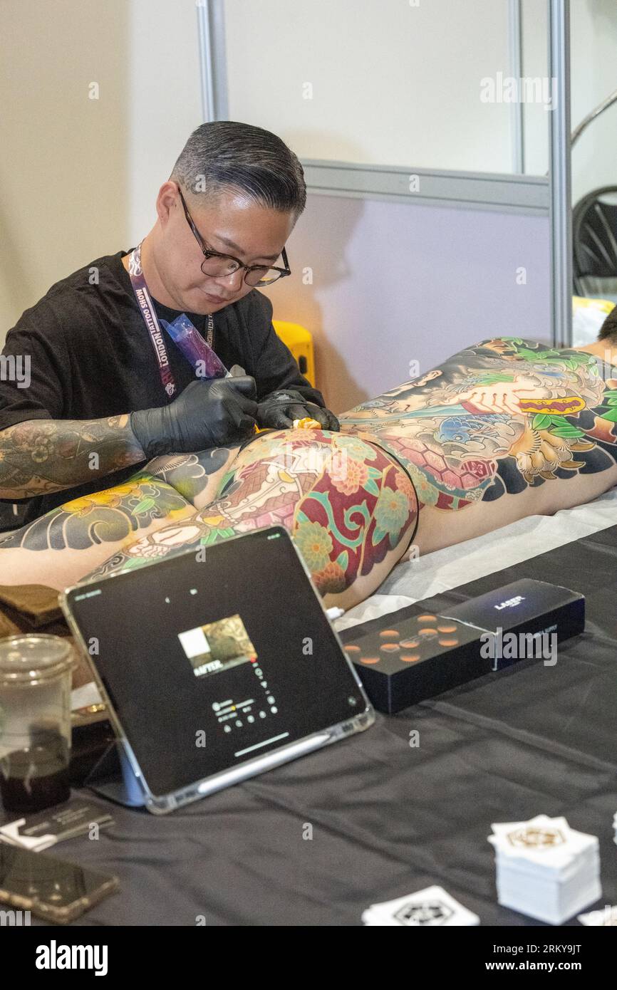 London, UK. 26th Aug, 2023. The Big London Tattoo Show, Excel Centre ...