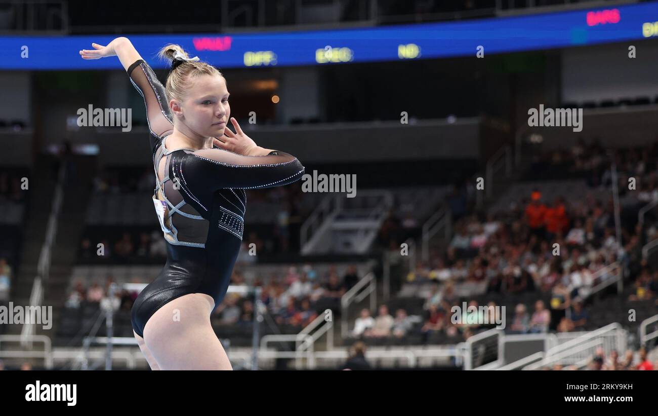 August 25, 2023: Olympic gold medalist Jade Carey during the senior ...